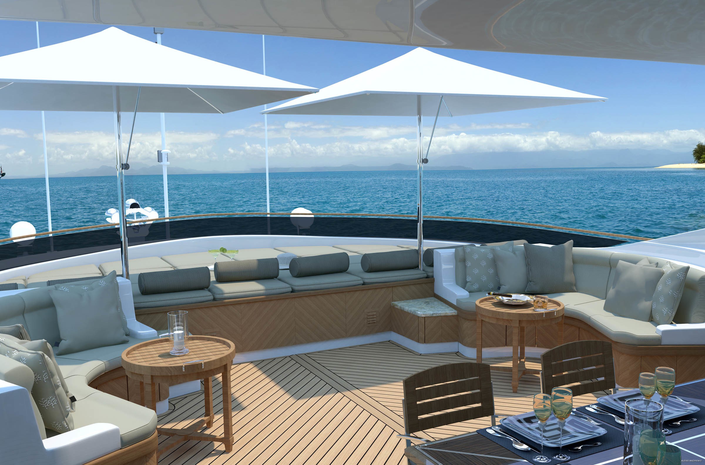 Sun Deck Image Gallery - Waiting Crew: Yacht ELEGANT 007's Sun Deck ...